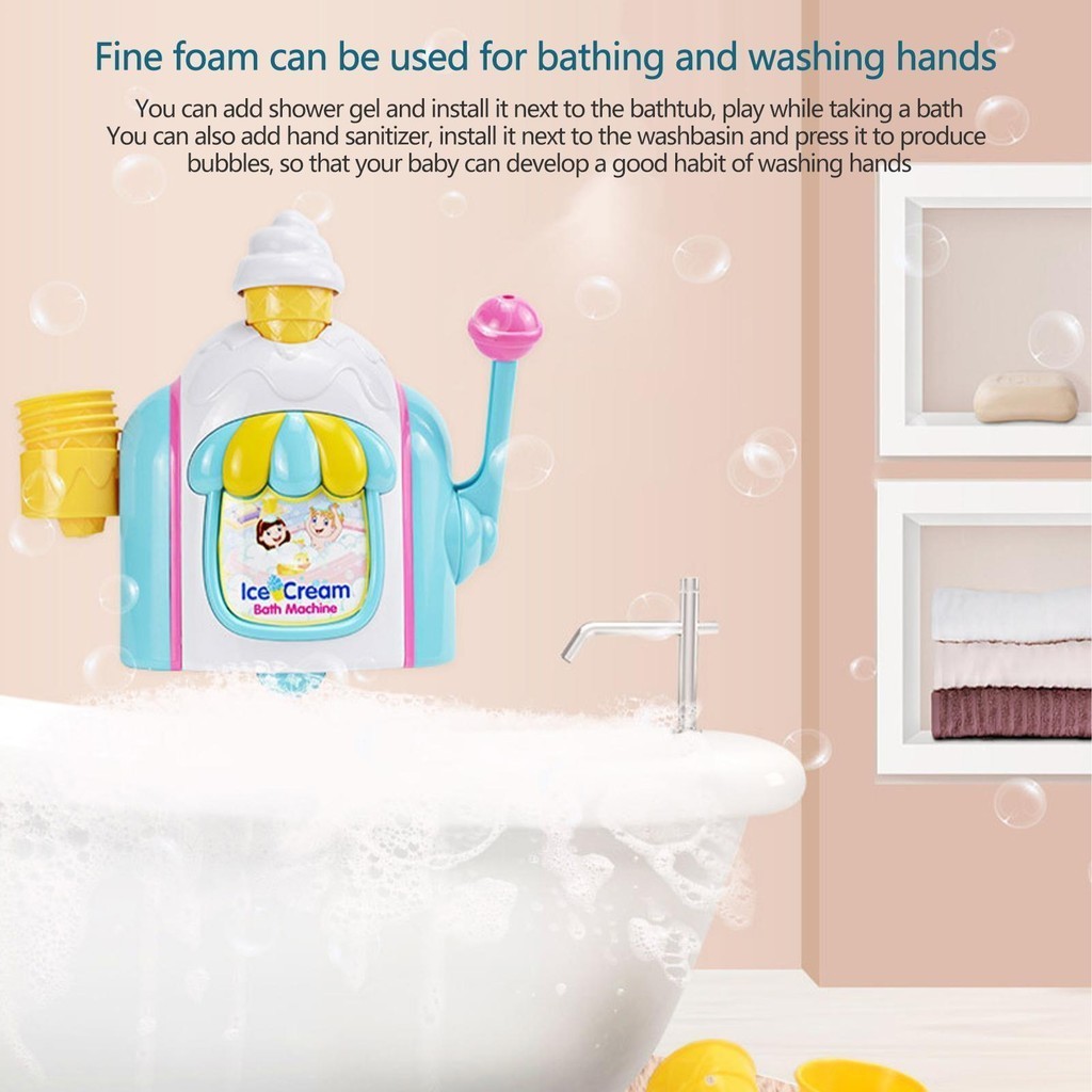 Ice Cream Bubble Toy Bath Bubble Machine for Kids Bath Bubble Maker ...