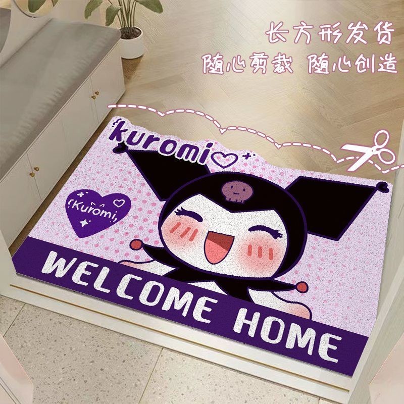 Kuromi kuromi Entrance Door Mat Cartoon Silk Circle Entrance Mat Door ...