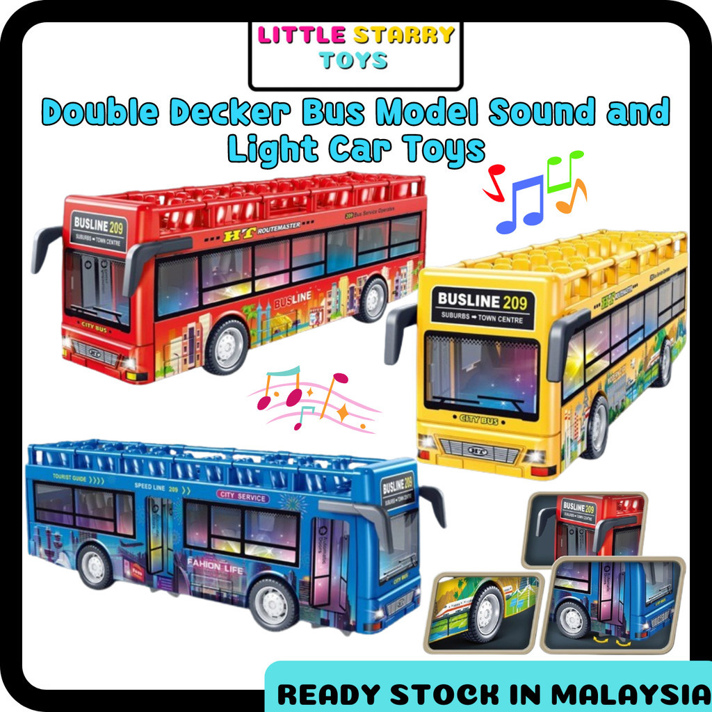 Ready Stock !!! Double Decker Bus Openable Door Simulation Sound Light ...