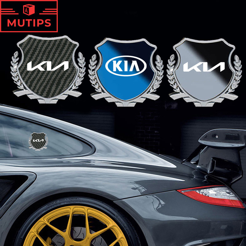 KIA Car 3D Metal Badge Sticker Carbon Fiber Texture Emblem Auto Body ...