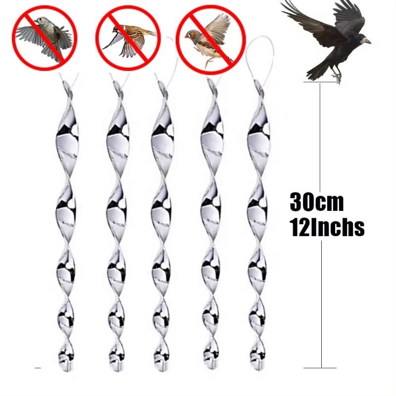 30cm Bird Scare Hanging Reflective Wind Twist Rod Birds Deterrent ...