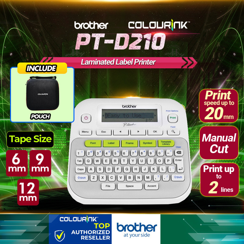 Brother P-Touch PT-D210 Portable Label Maker Printer Laminated Sticker ...
