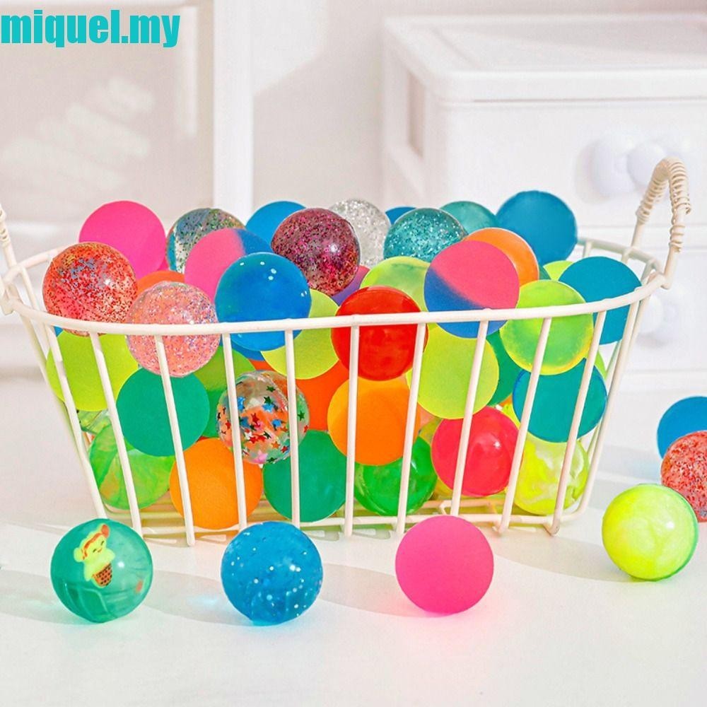MIQUEL Colorful Bouncy Ball, Gradient Color Bouncing Shiny Rubber Ball ...