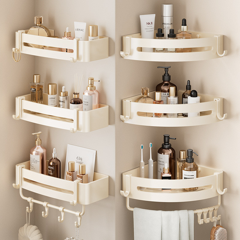 Bathroom Shelf Corner Bathroom Triangle Basket with Rod Shower Room ...