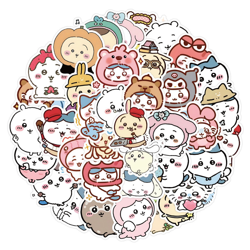 64 pcs Chiikawa Japan Cartoon Anime Waterproof PVC Stickers | Shopee ...
