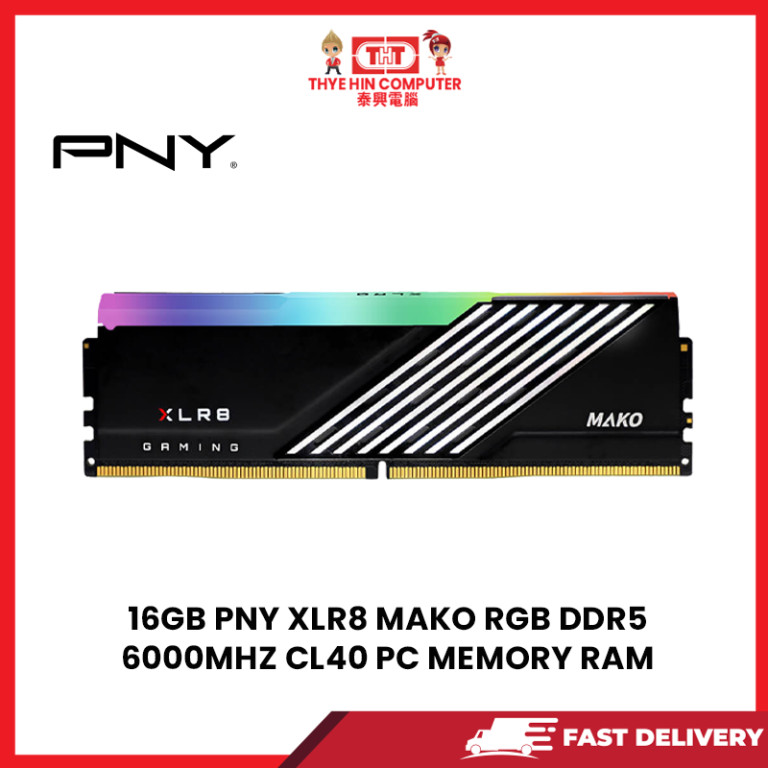 16GB PNY XLR8 MAKO RGB DDR5 6000MHZ CL40 PC MEMORY RAM | Shopee Malaysia