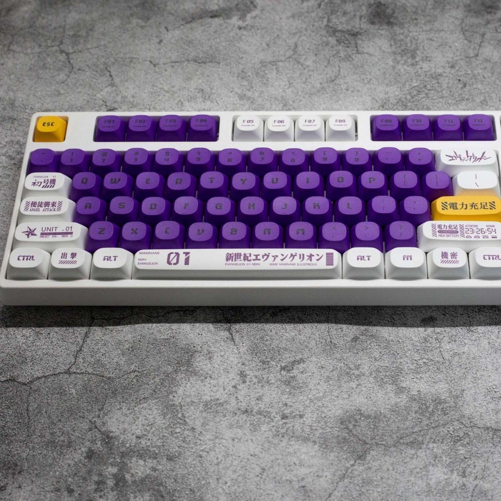 Evangelion keybaord Keycap EVA Unit-01/02 Keycaps PBT Sublimation MA ...