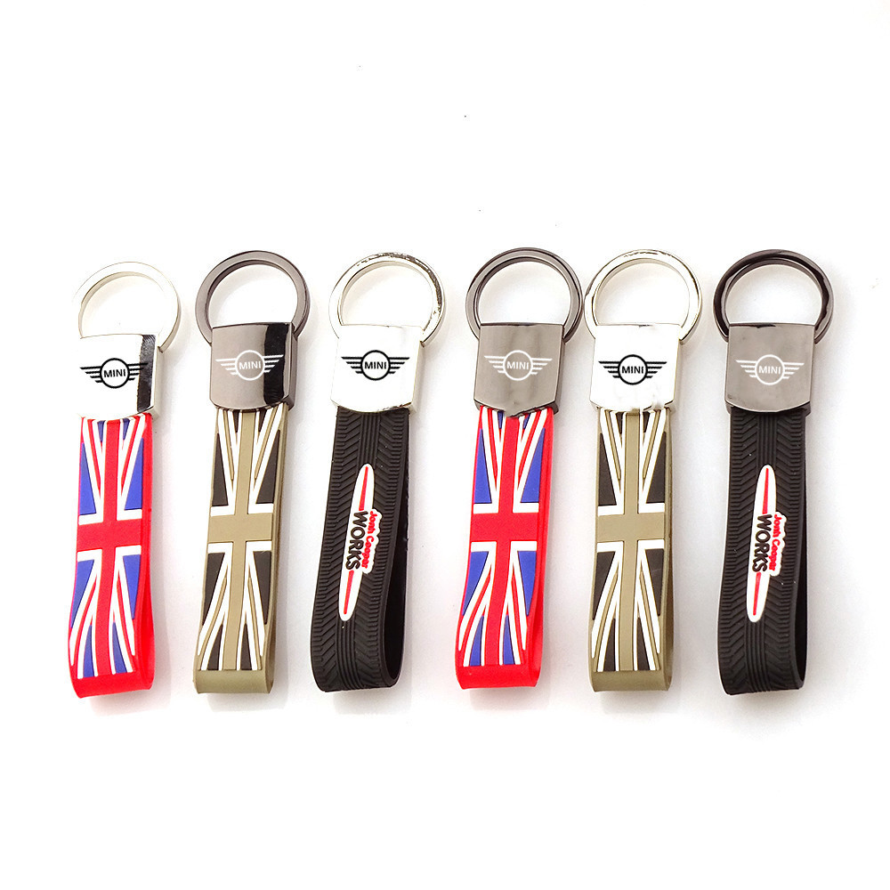 Union Jack Car Shape Model Keychain Key Chain Ring Holder For Mini ...
