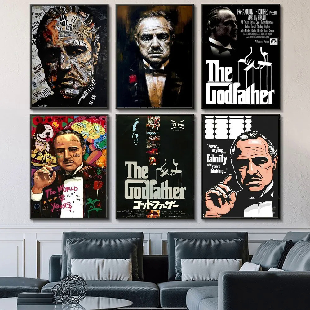 The Godfather Poster Vintage Posters Sticky Retro Kraft Paper Sticker ...