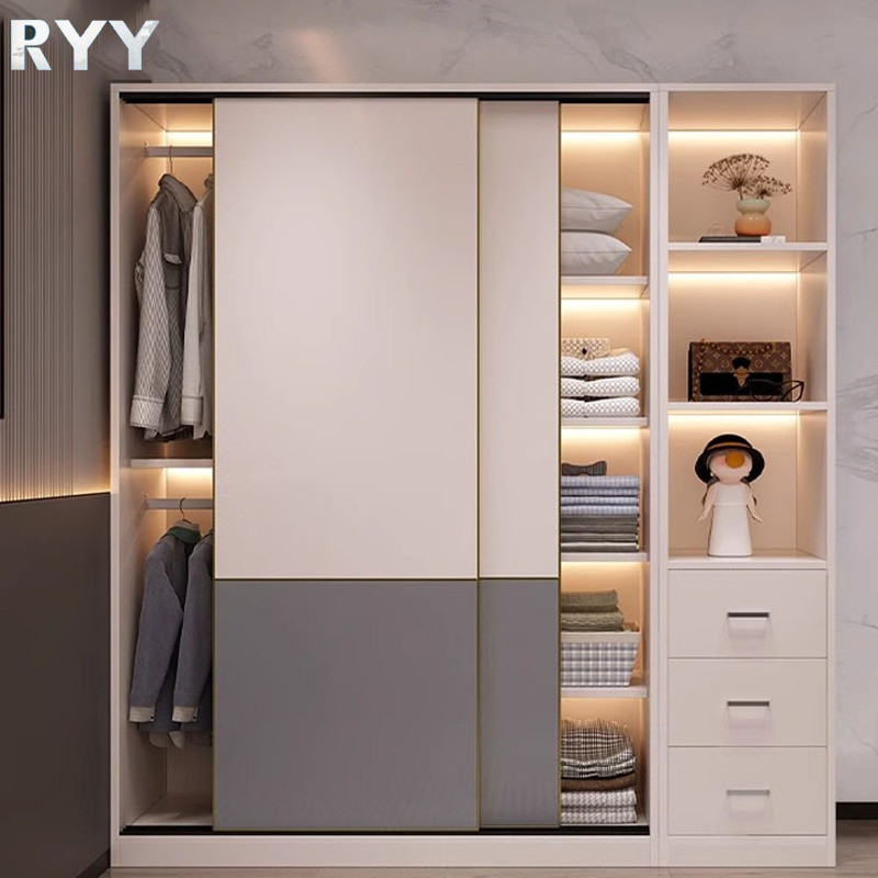 POP Sliding Cabinet POP Door RLY Home Bedroom Solid Wood Simple Modern ...