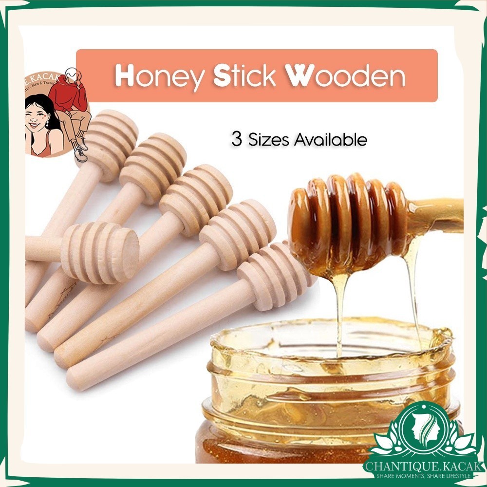 CK 8/10/15CM Honey Wooden Stick Long Handle High Quality Jar Dipper ...