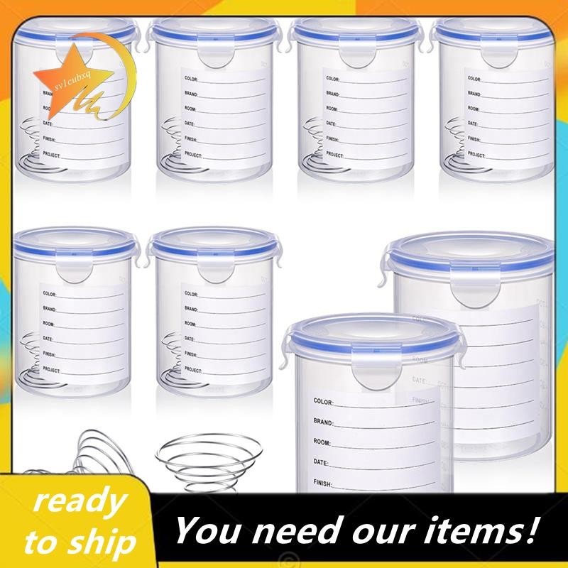 [7-Hi] 8 Sets Paint Container Set Kit with Stainless Steel Mixing Ball ...