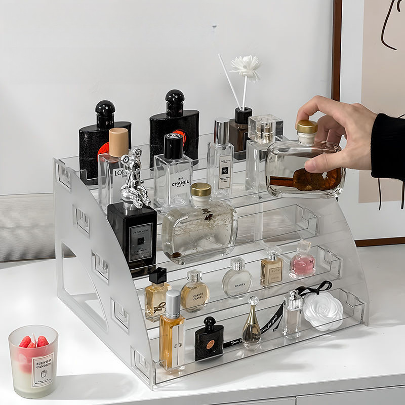 Acrylic Desktop Perfume Rack Dressing Table Cosmetic Storage Box Light ...