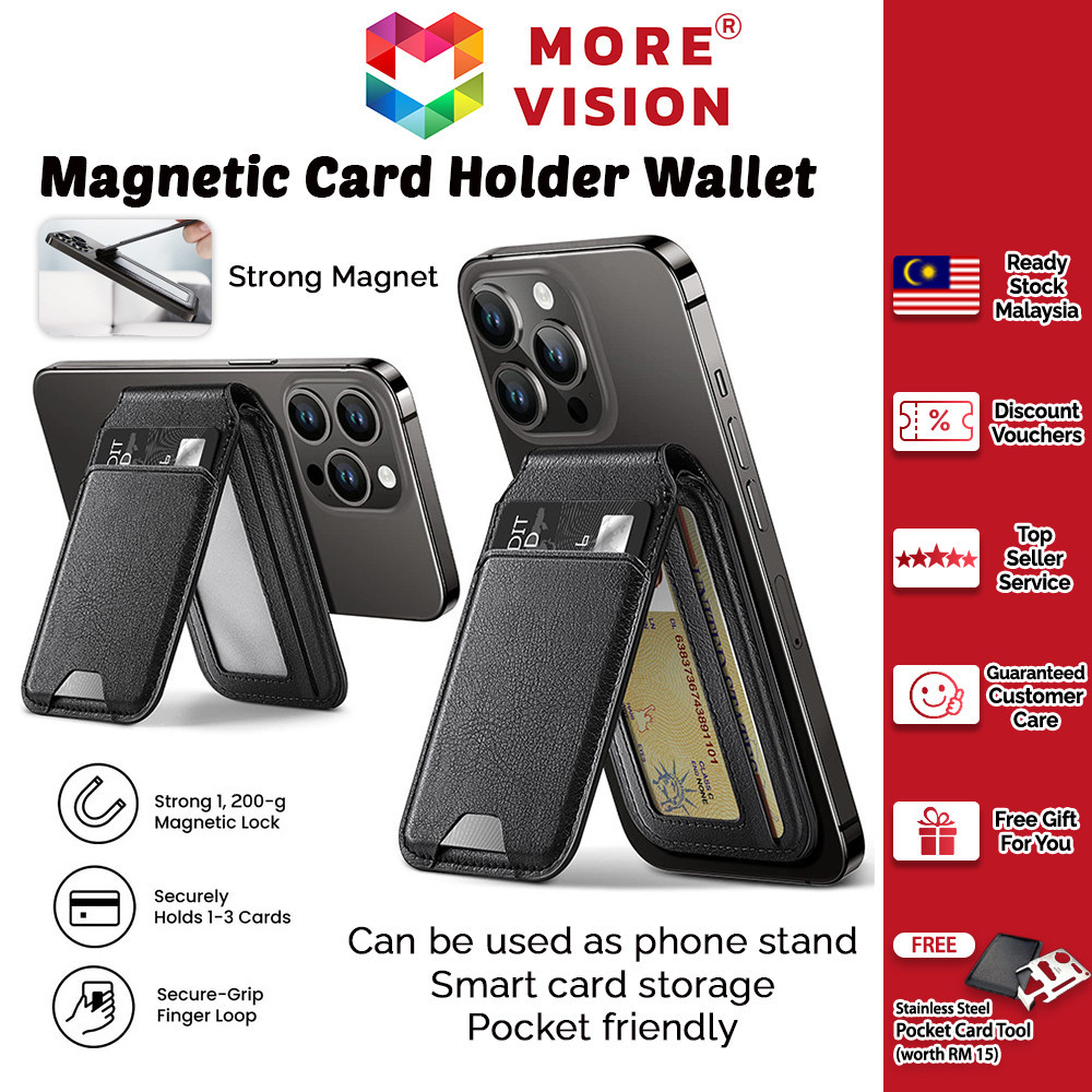 Magnetic Card Holder Wallet Phone Stand Fit Cards Strong Magnet For ...