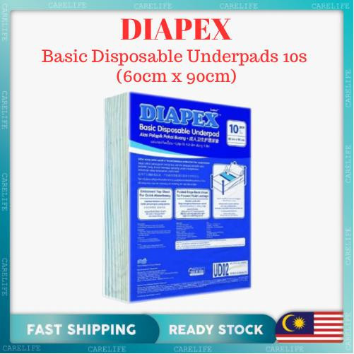 Diapex Basic Disposable Underpads 10s (60cm x 90cm) | Shopee Malaysia