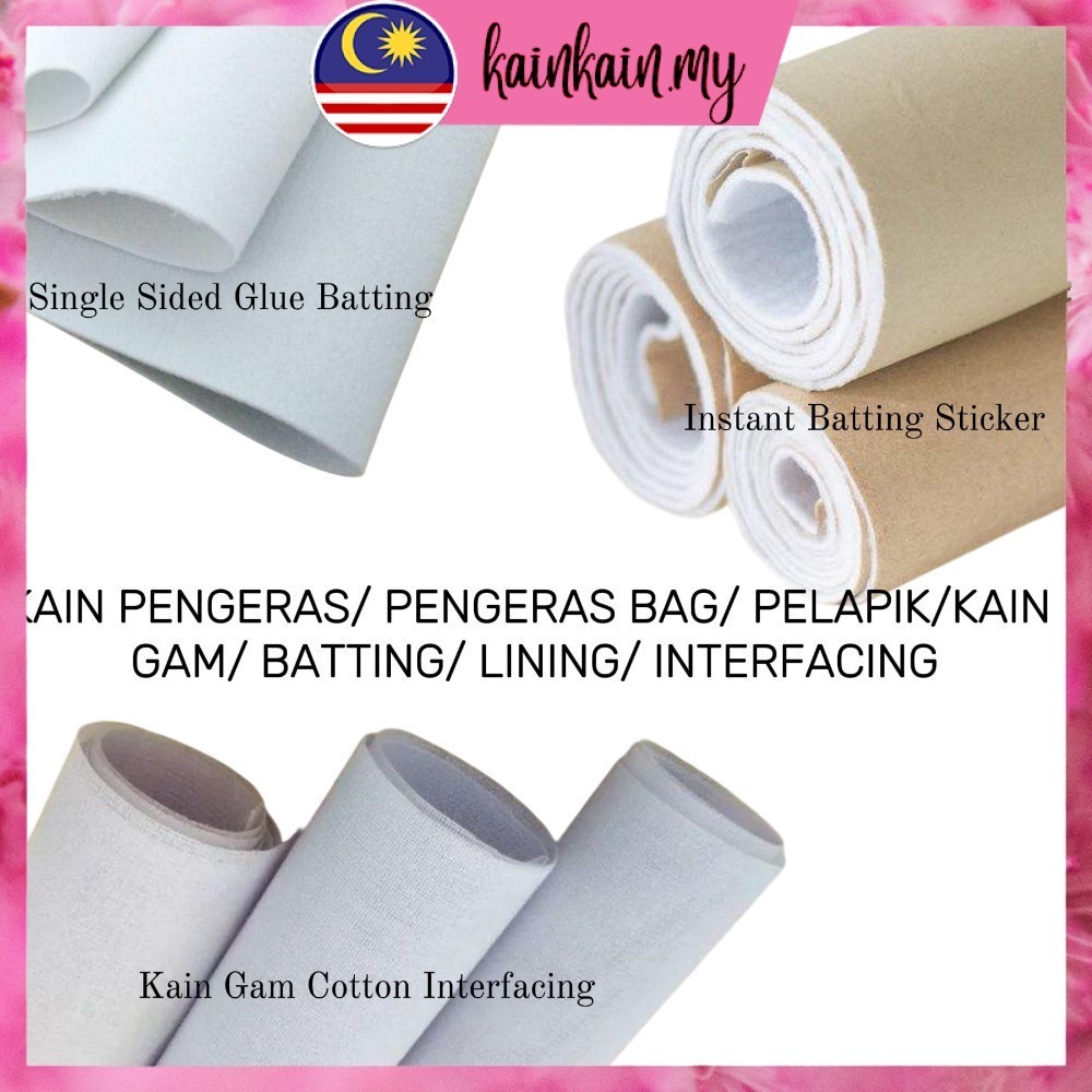 Self Adhesive Batting Sticker Gulung/ Melekat Kain Gam Handmade Bag Support/Lining/Interfacing ...