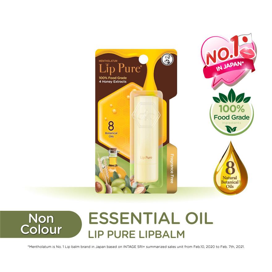 MENTHOLATUM LIPCARE Lip Pure Botanical Oils 4g | Shopee Malaysia