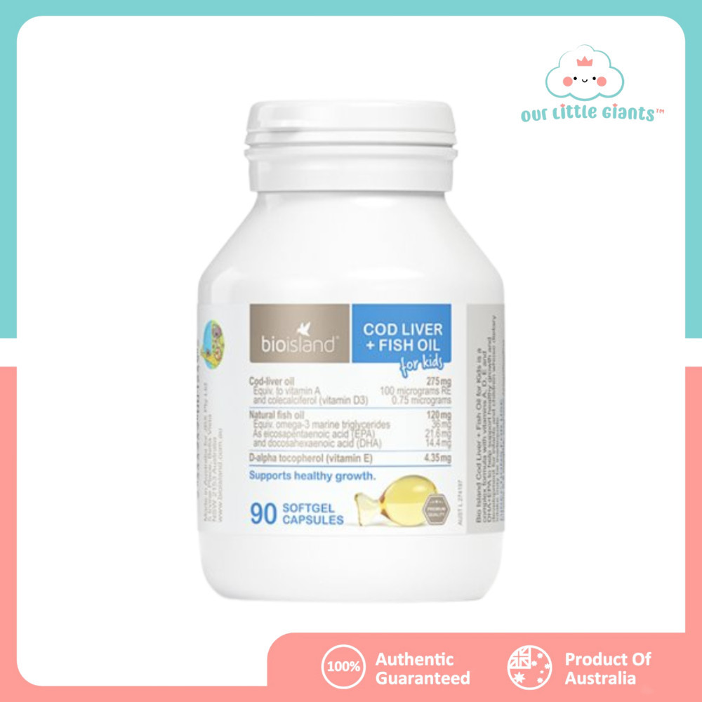 Bio-Island Cod Liver + Fish Oil For Kids (90 Softgel Capsules) | Shopee ...