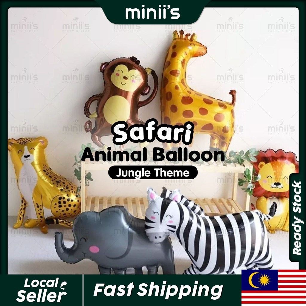 MINIIS Animal Balloon Animal Helium Foil Safari Balloon Cartoon Animal ...