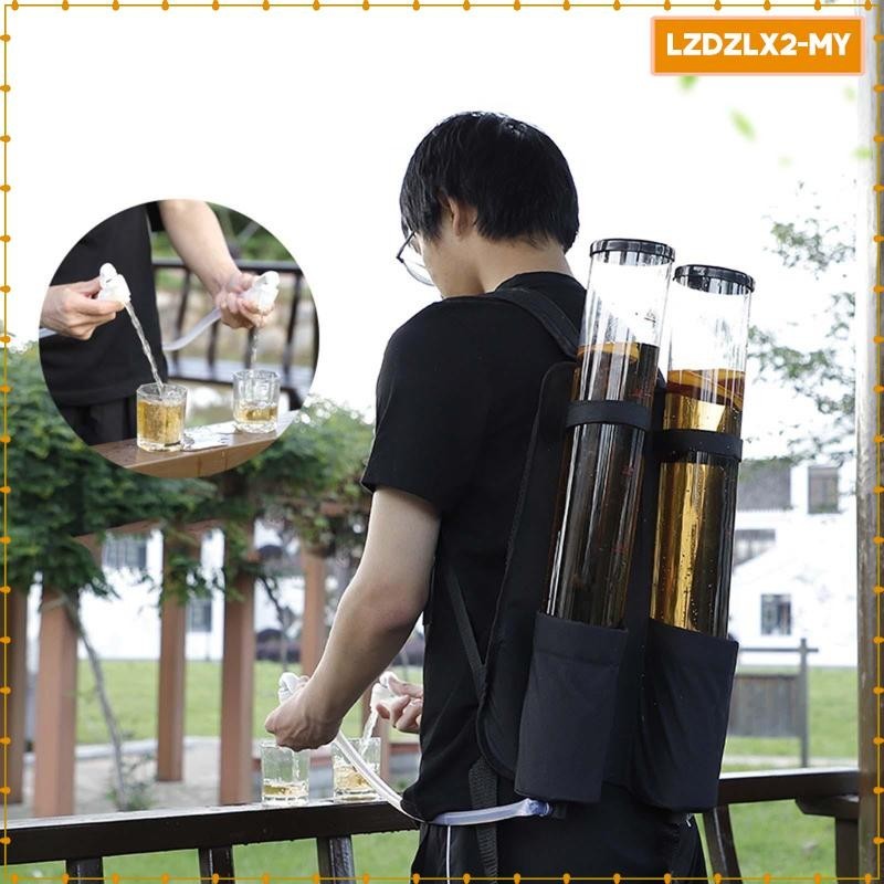 [Loviver] Double Barrel Portable Backpack Dispenser, 3+3 Liter Beer ...