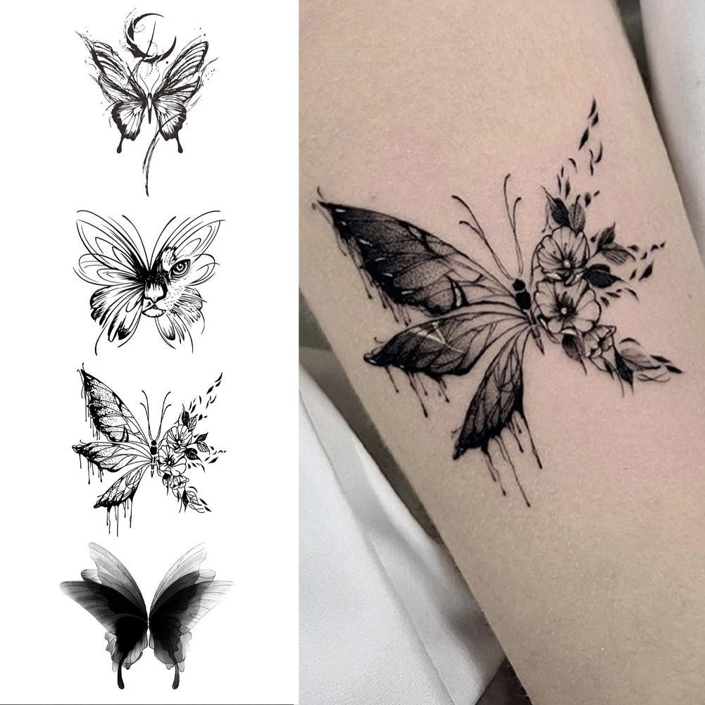Butterfly Tattoo Sticker Butterfly Herbal Juice Tattoo Sticker ...