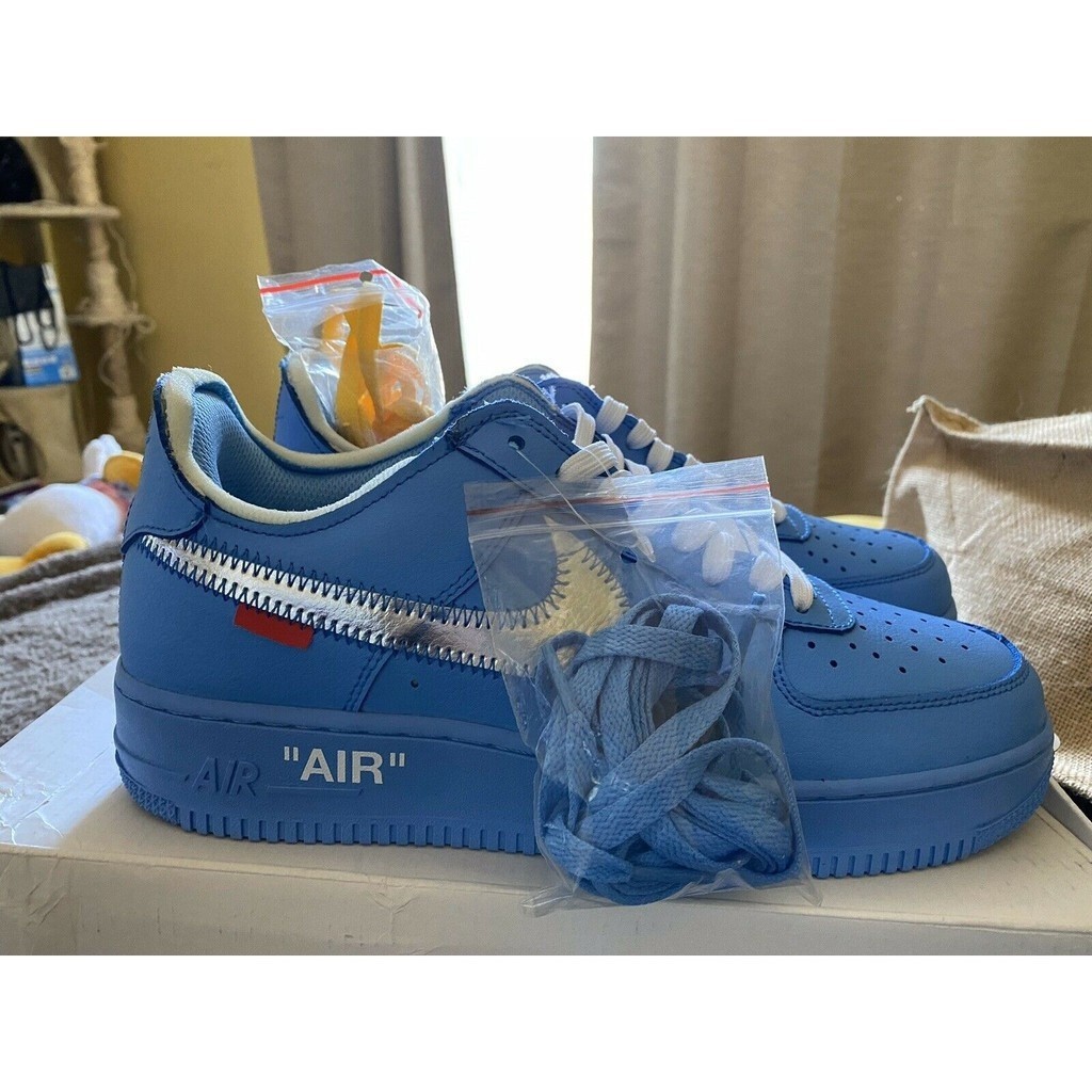 Off-White x Air Force 1'07 MCA Virgil Abloh AF1 Men's Blue Bass ...