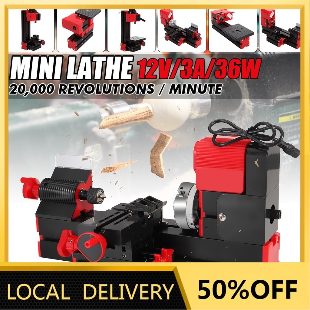 36W Mini Lathe Milling Machine Bench Drill DIY Woodworking Power Tool ...