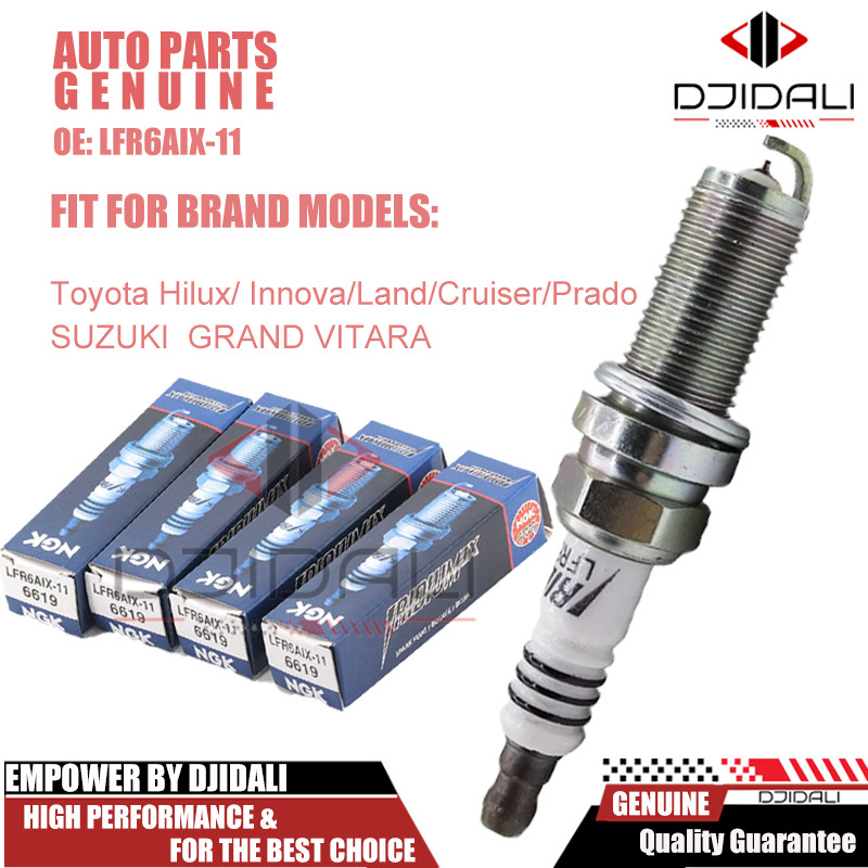 4 PCS 6619 LFR6AIX-11 Iridium IX Spark Plugs for Toyota Hilux, Innova, Land Cruiser and Prado ...