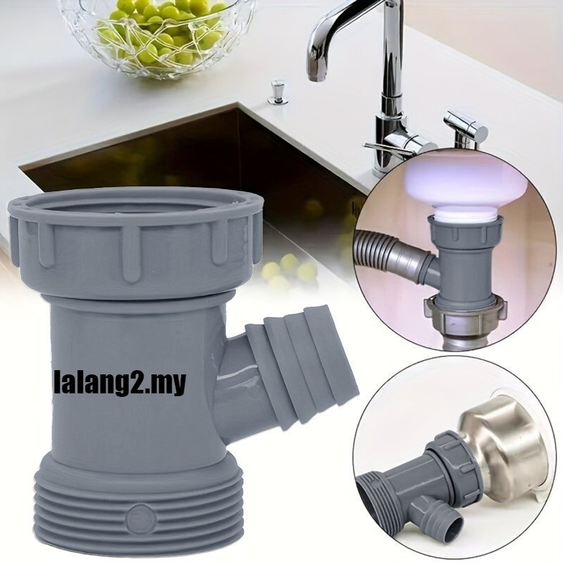 (lalang2.my)1Pc Overflow Pipe Adapter - 3-Way Sink Drain Extension ...