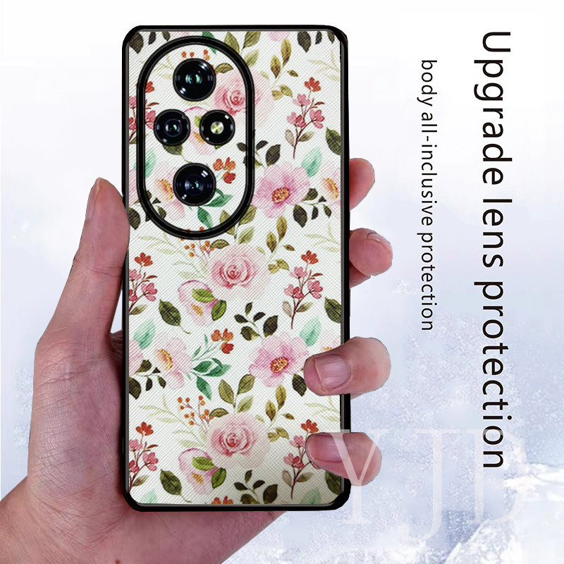 Case For Honor 200 Pro Floral Charming Leather TPU Soft Edge Shockproof ...