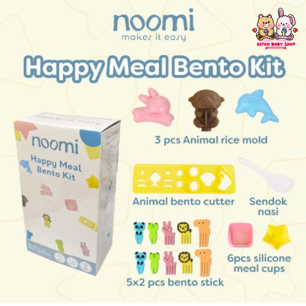 Noomi Happy Meal Bento Kit Set of Rice Mold and Children's Bento Stick ...