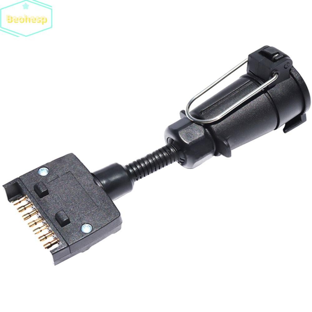 BEOHESP Flat Male Plug To Large Round Female, RV Camper 7 Pin Adapter ...