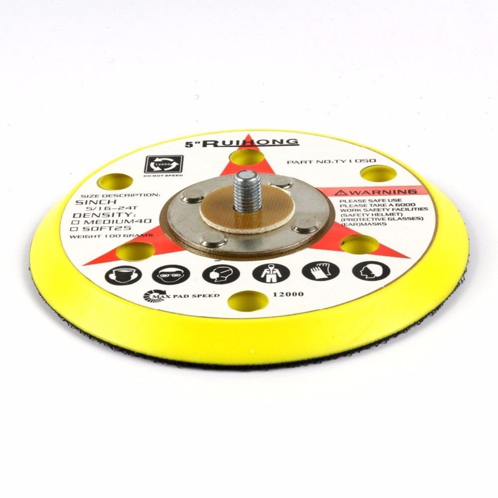 (BABYCITY-MY) 5inch 6-Holes Flocking Sanding Disc M8 Thread Backing Pad ...