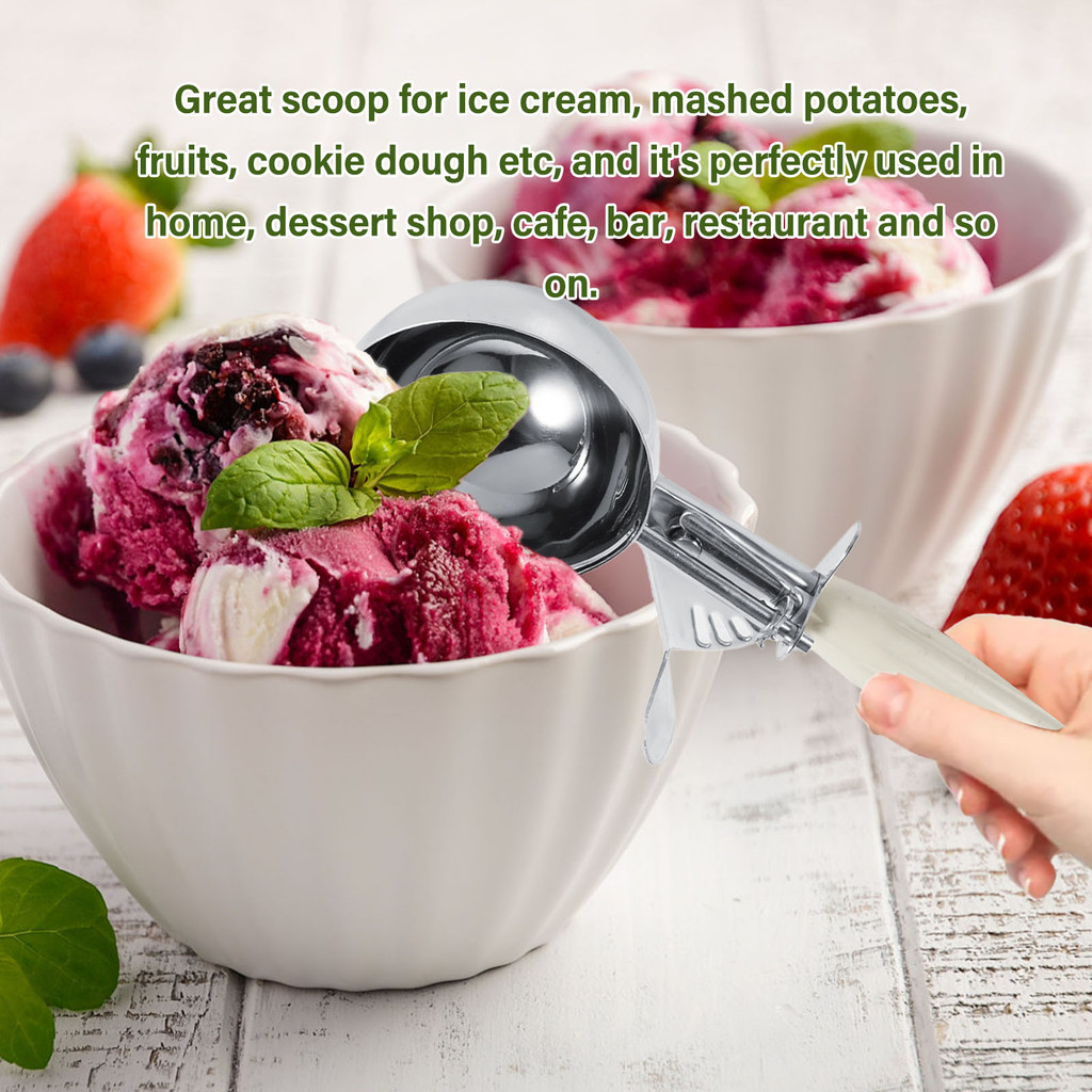Practical Stainless Steel Fruit Ice Cream Scoop Spoon With Plastic ...