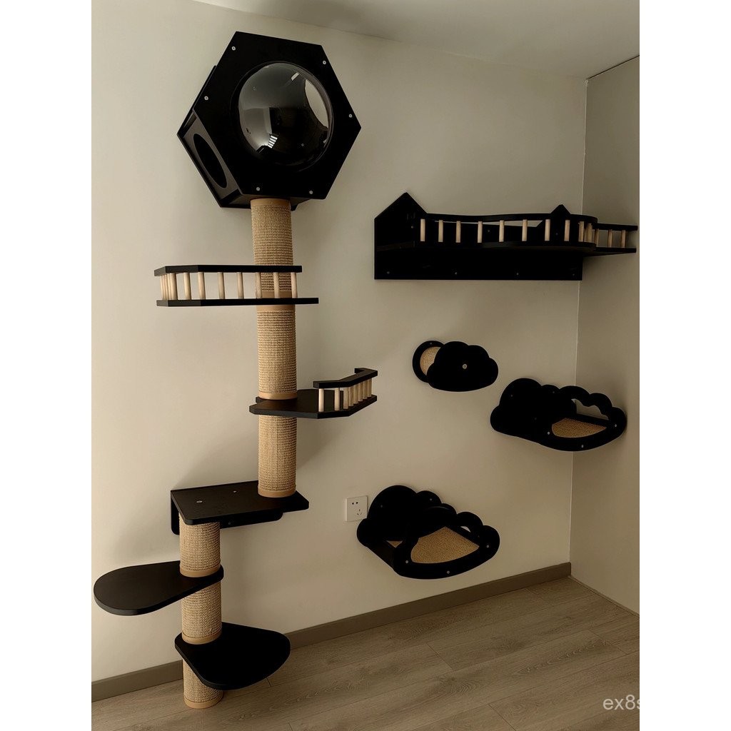 Kucing Istana Kucing Dipasang di Dinding Bingkai Memanjat Kayu Pepejal ...