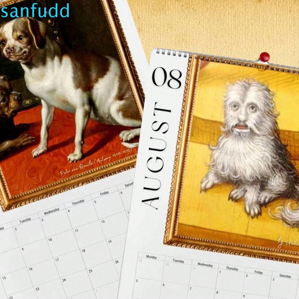 SANFUDD Ugly Puppy Calendar, Funny Dog Illustration Art 12 Month 2025 ...