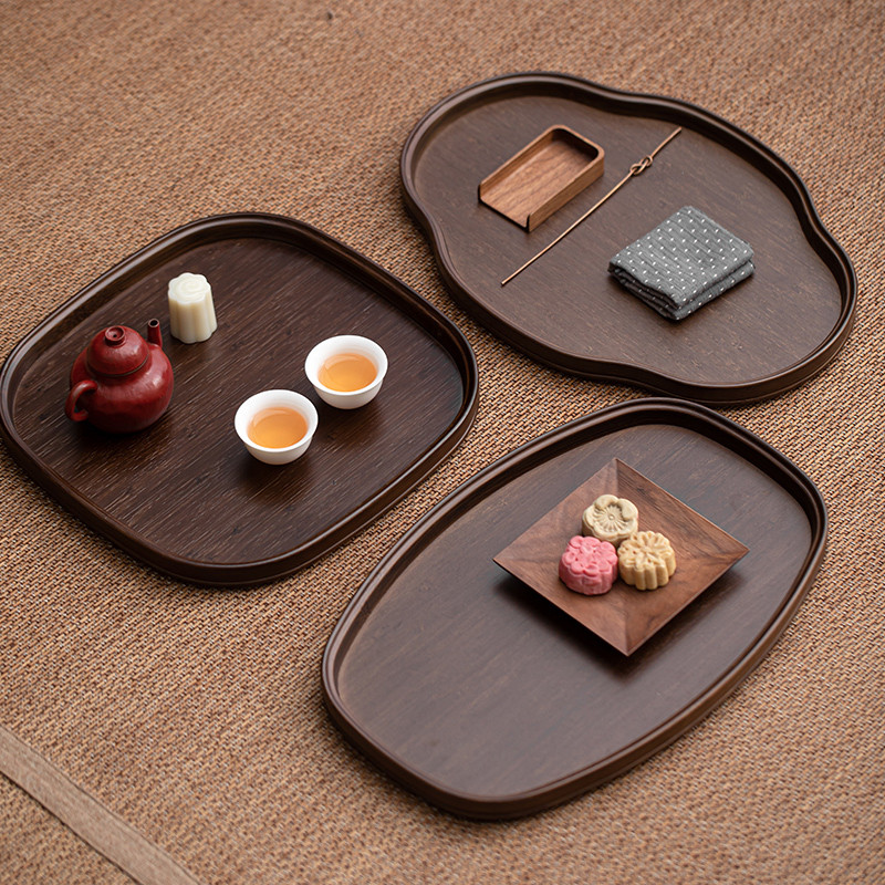 Dulang Teh Warna Kayu Walnut Pinggan Hotel Restoran Dulang Kayu ...