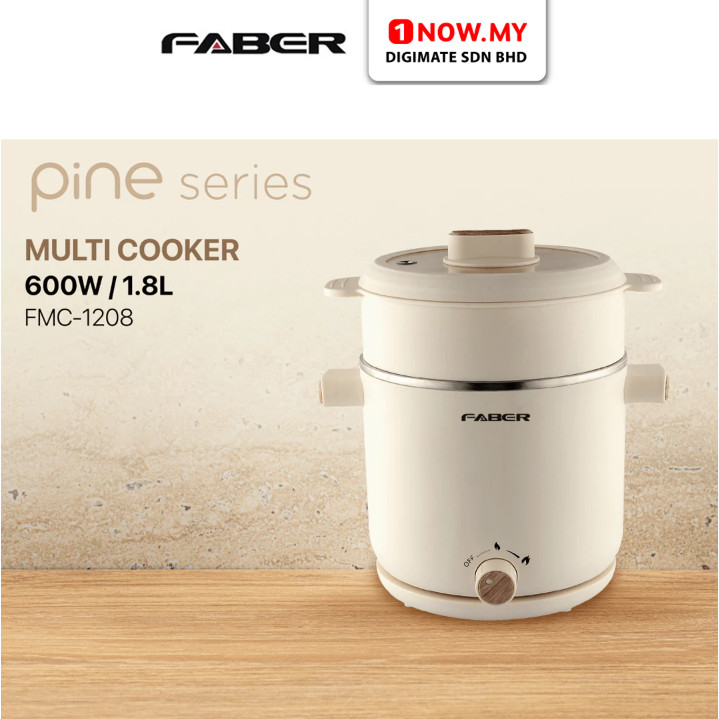 FABER 1.8L Pine-S Multi Cooker FMC-1208WH | 600W Heat Resistant Handle ...