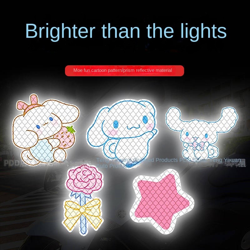 New Car Reflective Stickers Cartoon Cute Big Ear Dog Reflective ...