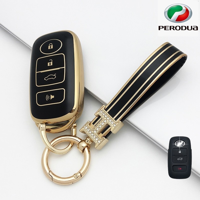 Perodua Remote Smart Car Key Chain Ring Cover Case Shell Protect For ...