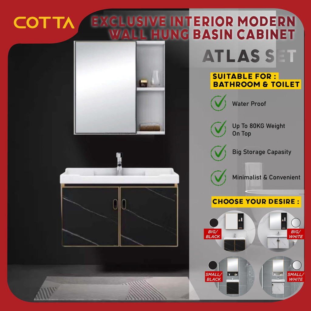 COTTA Atlas Bathroom Basin Cabinet With Mirror Kabinet sinki Sink ...