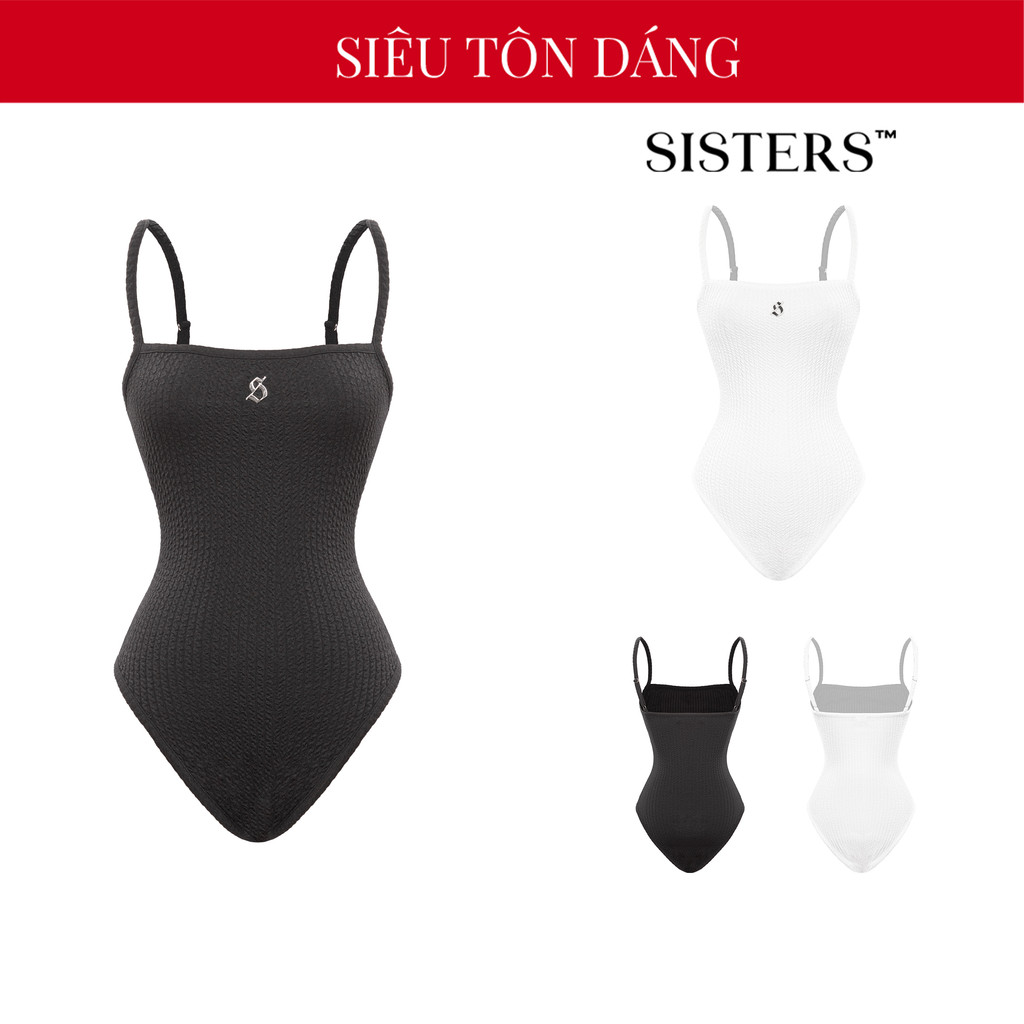 Sisters black and white one-piece two-piece Bikini with luxurious ...