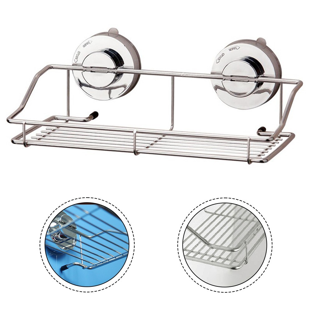 【SWTDRM】Suction Cup Shelving Unit in Silver with Sturdy Material for ...