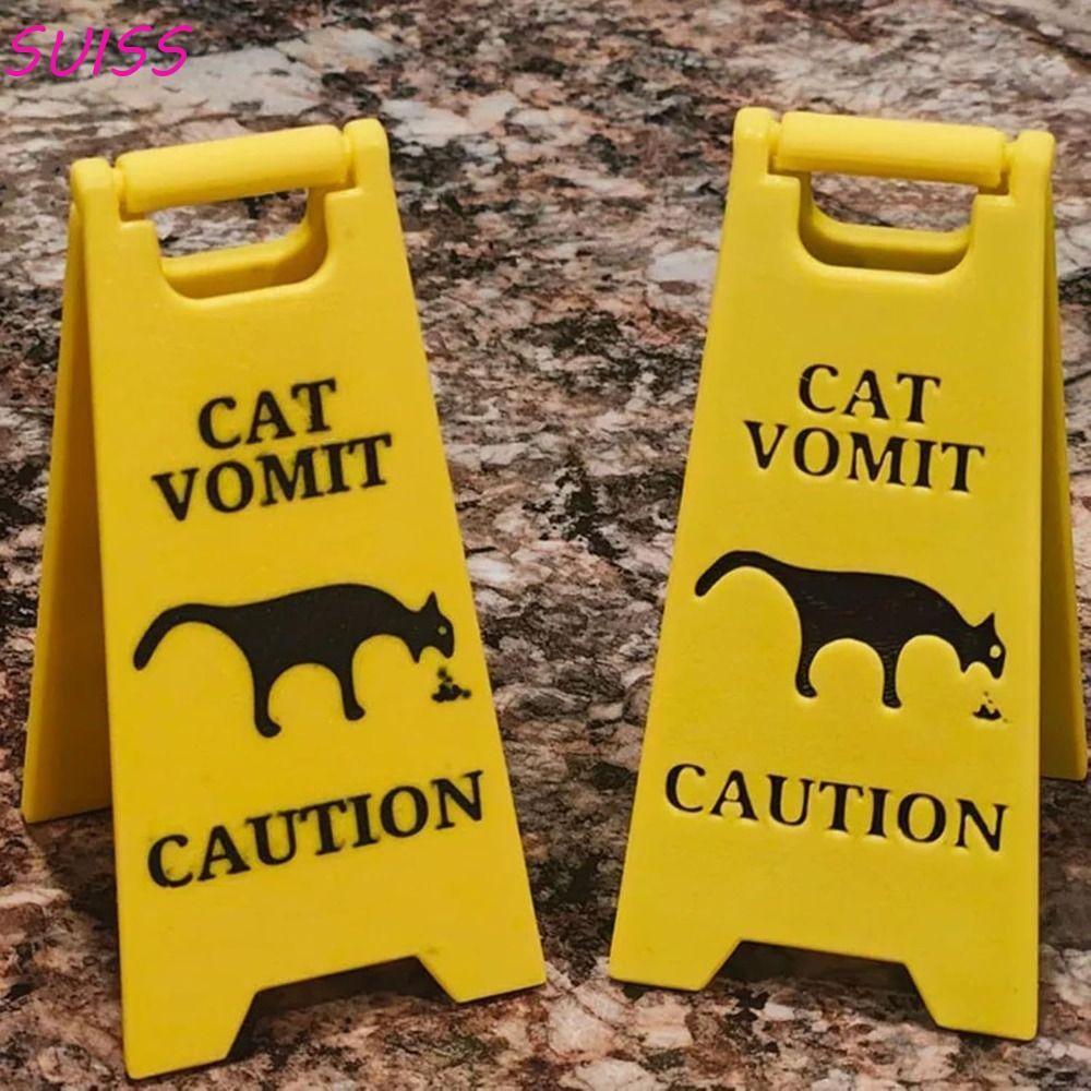 SUISS 2 PCS Dog Vomit Sign, Wet Floor Yellow Warning Sign, Funny Safety ...