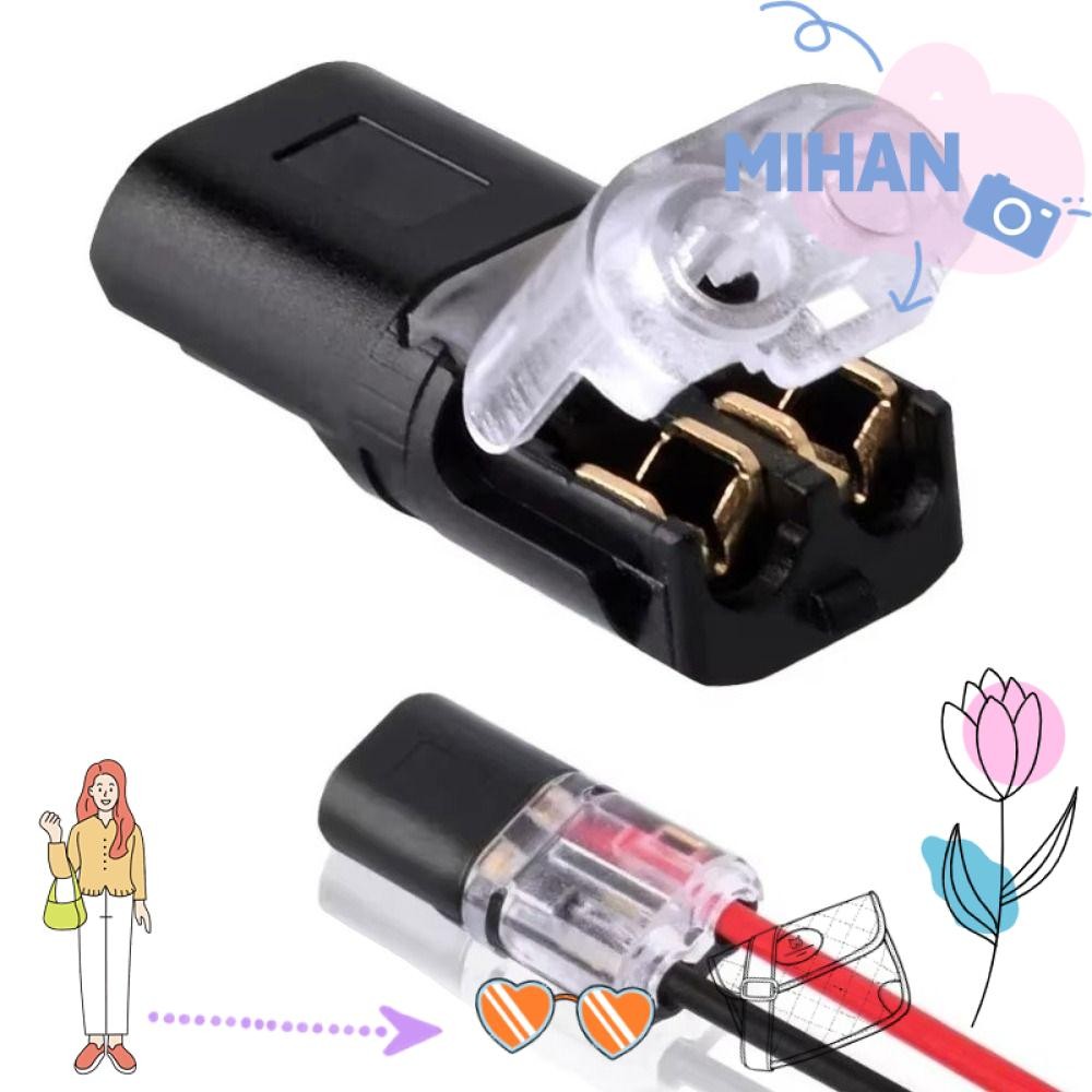 MIHAN Quick Terminal Block, 2Pin Waterproof Fast Plug Wire Connector ...