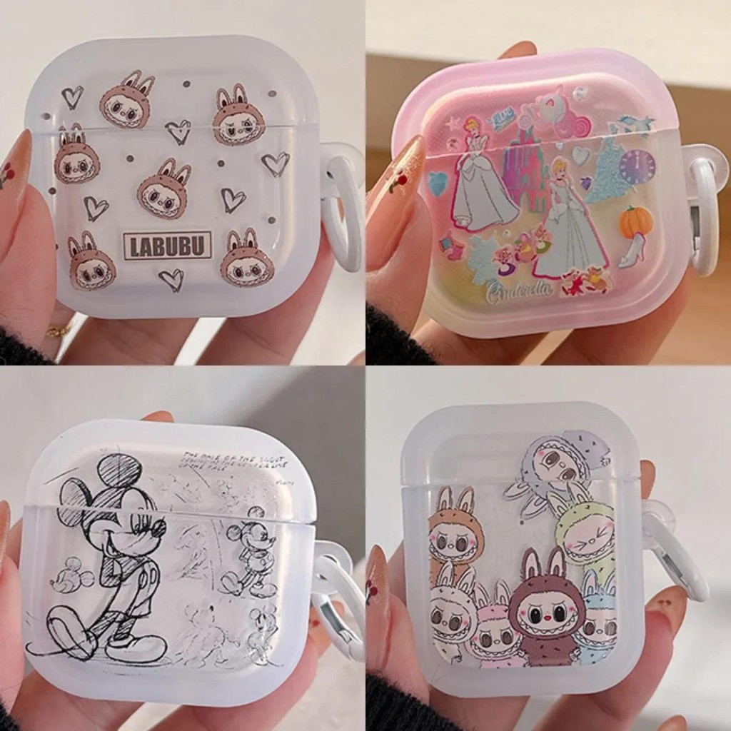 Cute Cartoon Disney Snow White Alice Mickey Mouse Labubu Earphone Case ...