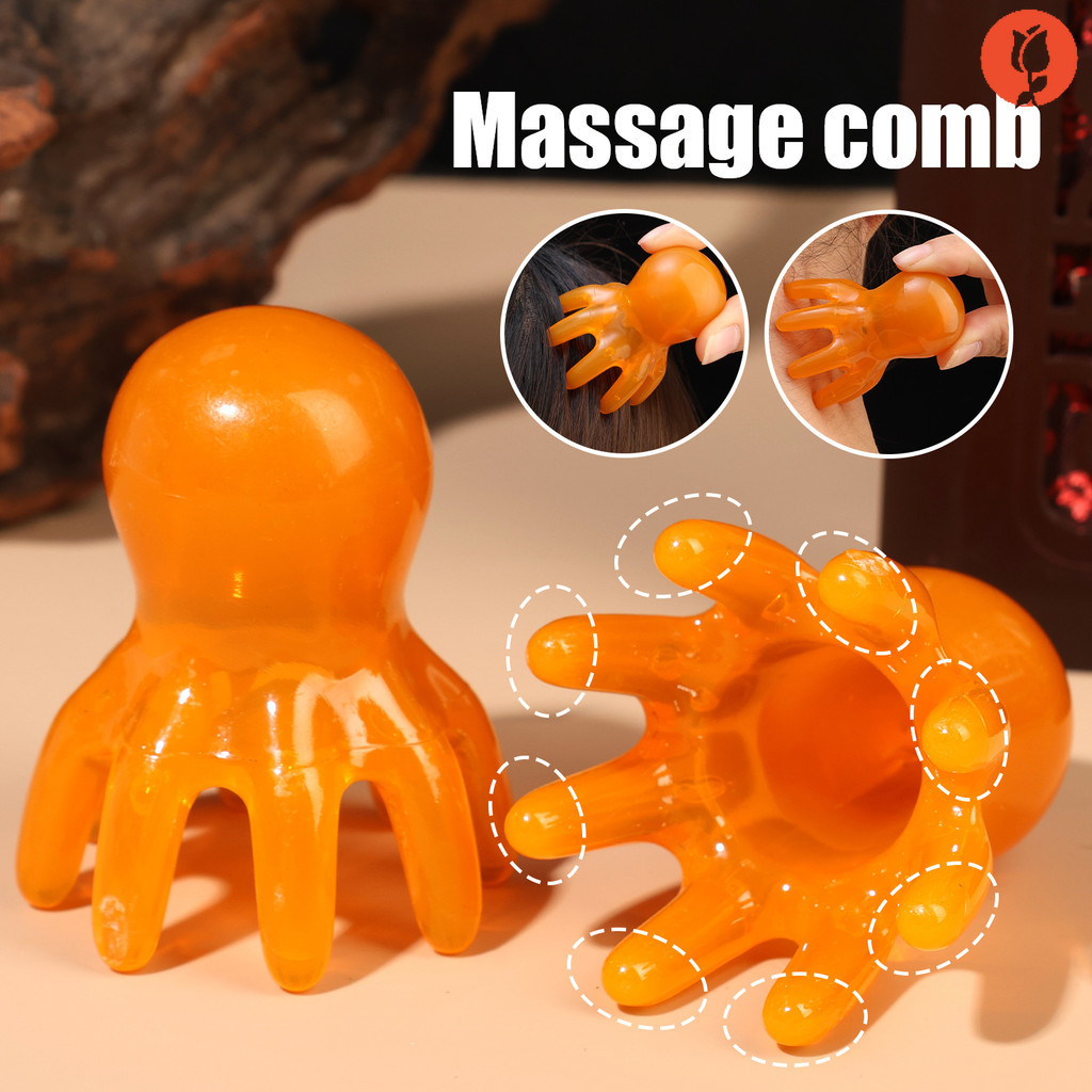 Eight-claw Octopus Head SPA Massage Comb - Resin Scraping Scalp ...
