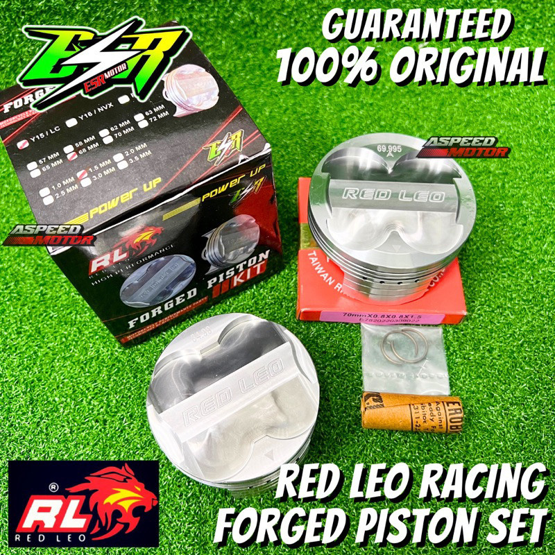 🔥 100%ORIGINAL RED LEO RACING FORGED PISTON 57 62 63 65 68 70 72mm ESR ...