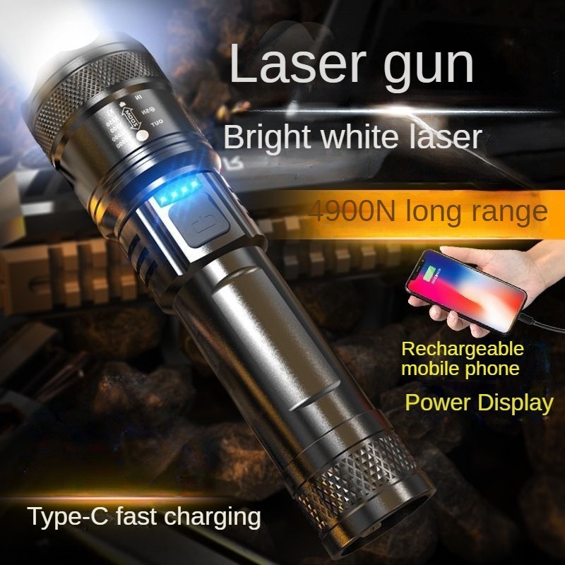 Cross-Border Super Light Long Shot Rechargeable Flashlight Outdoor ...