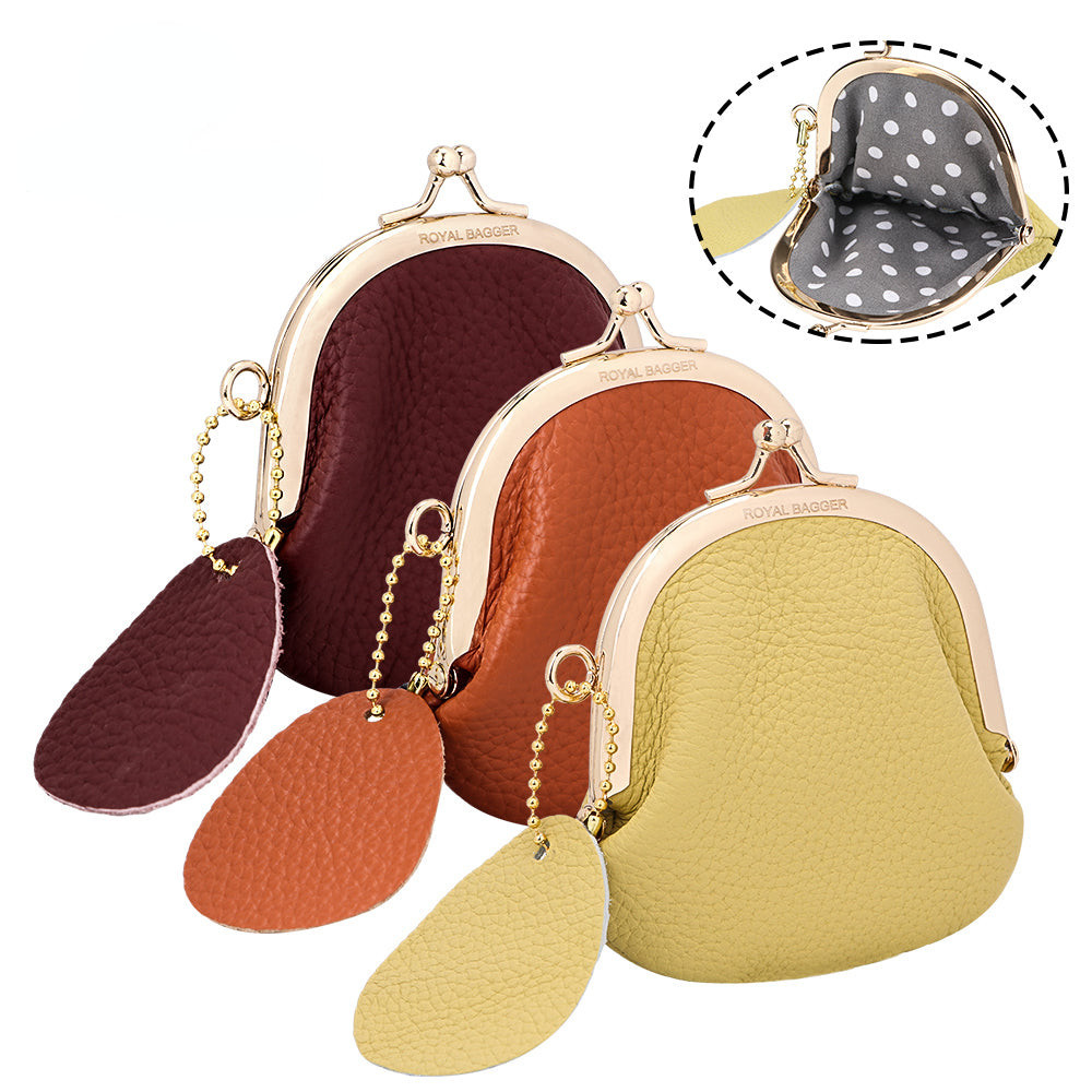 Royal Bagger Mini Coin Purses for Women Genuine Cow Leather Small Clip ...